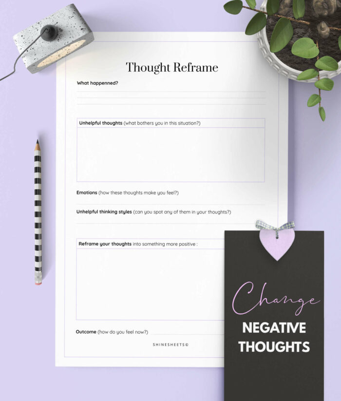 FREE Printable Thought Workbook For Less Anxiety And More Calm ...