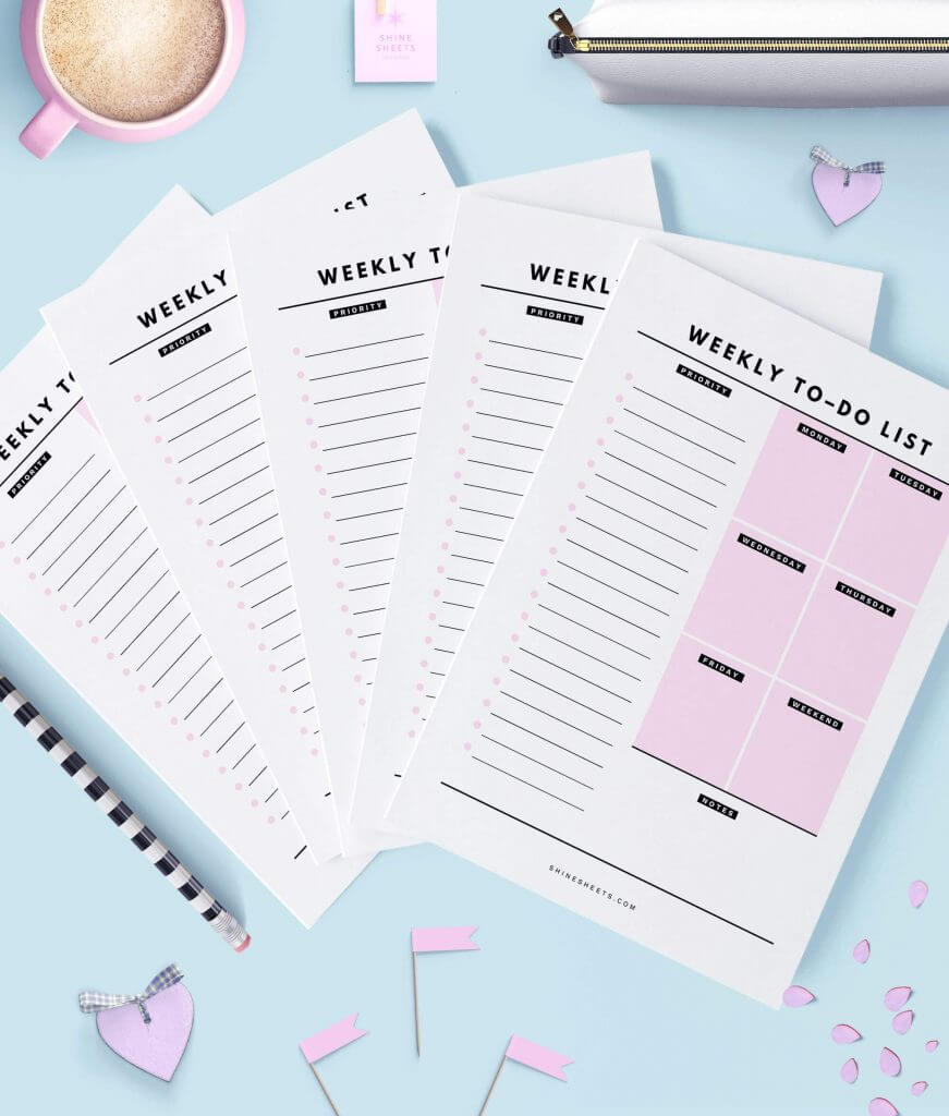 How To Stop Being Lazy + FREE Printable Weekly To Do List | ShineSheets ...