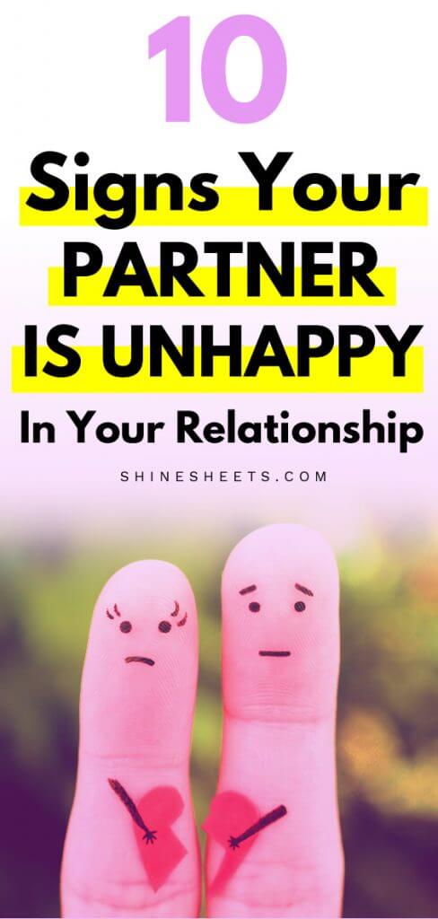 10 Signs Your Partner Is Unhappy In Your Relationship | ShineSheets ...
