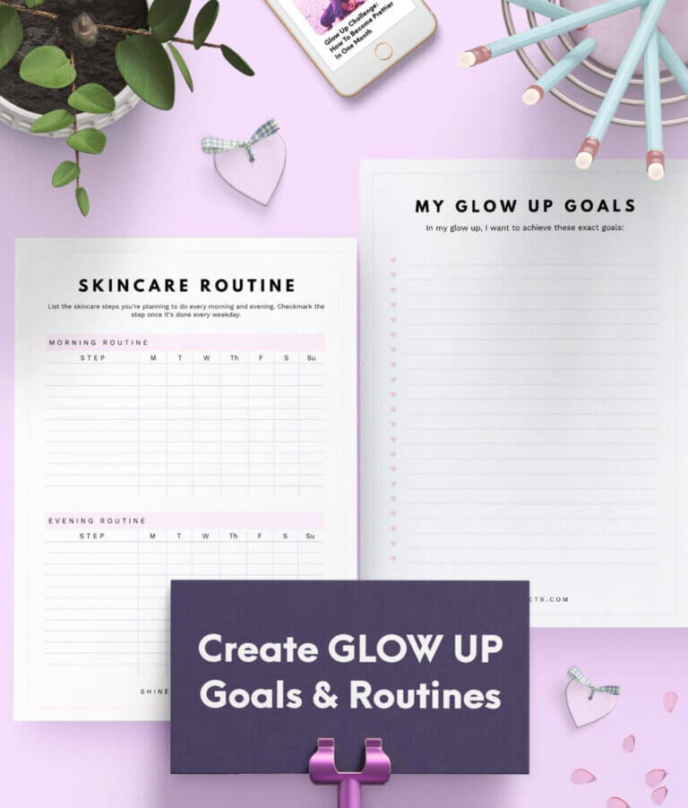 FREE Glow Up Planner Printable & Glow Up Checklist | ShineSheets ...